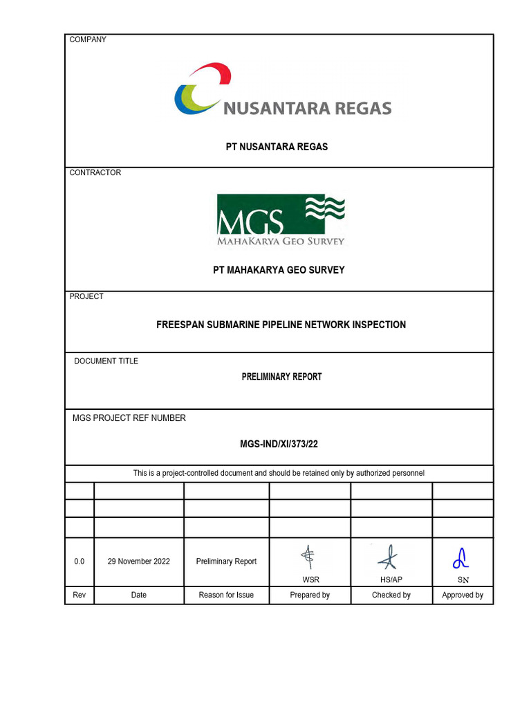 04. Laporan Kegiatan Inspeksi Free Span 2022 | PDF | Sonar | Geographic Data And Information