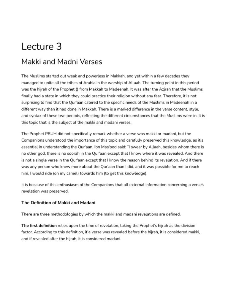 Islamic Studies Notes 2 | PDF | Hadith | Quran