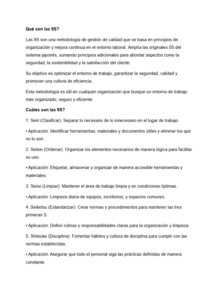 Qué Son Las 9S? | PDF