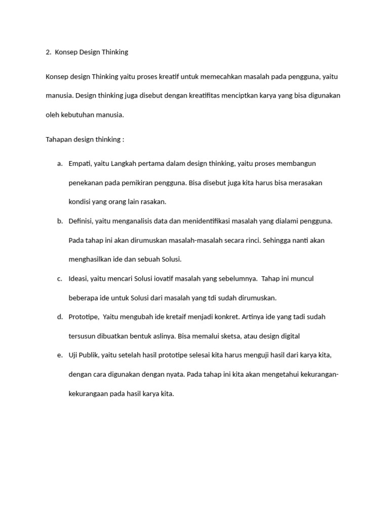 Konsep Design Thinking | PDF