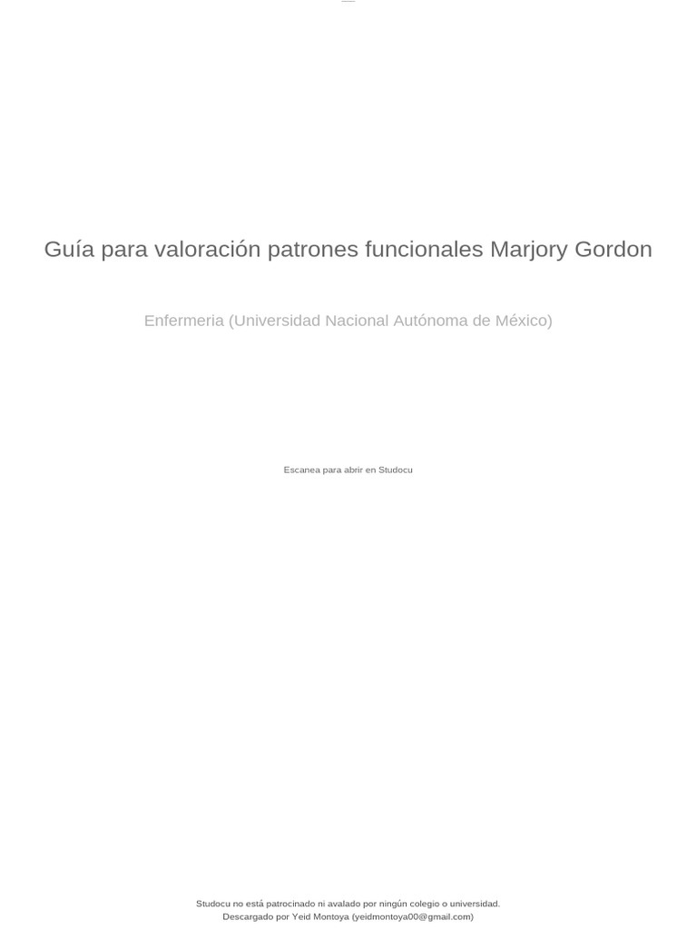 guia-para-valoracion-patrones-funcionales-marjory-gordon | PDF | Dormir