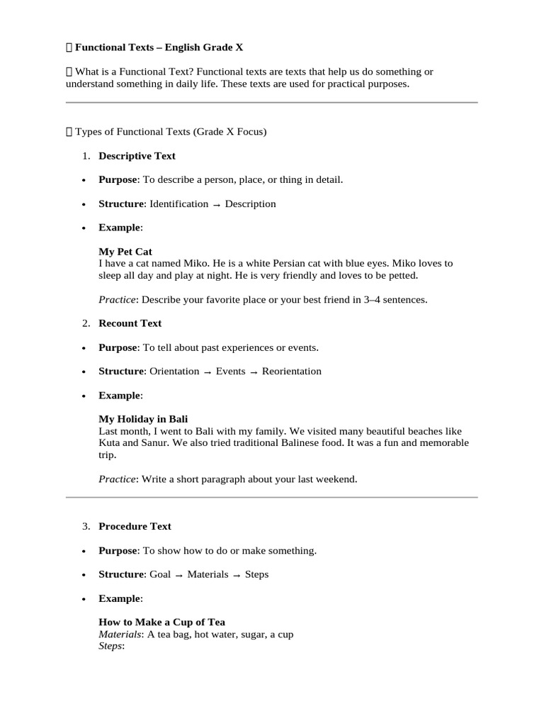 ? Functional Texts | PDF