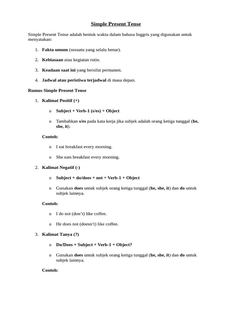 Simple Present Tense | PDF