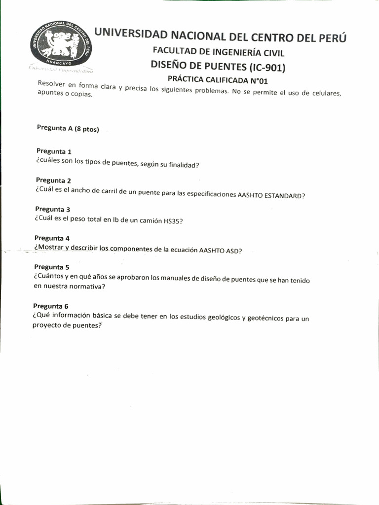 Examen de Puentes | PDF