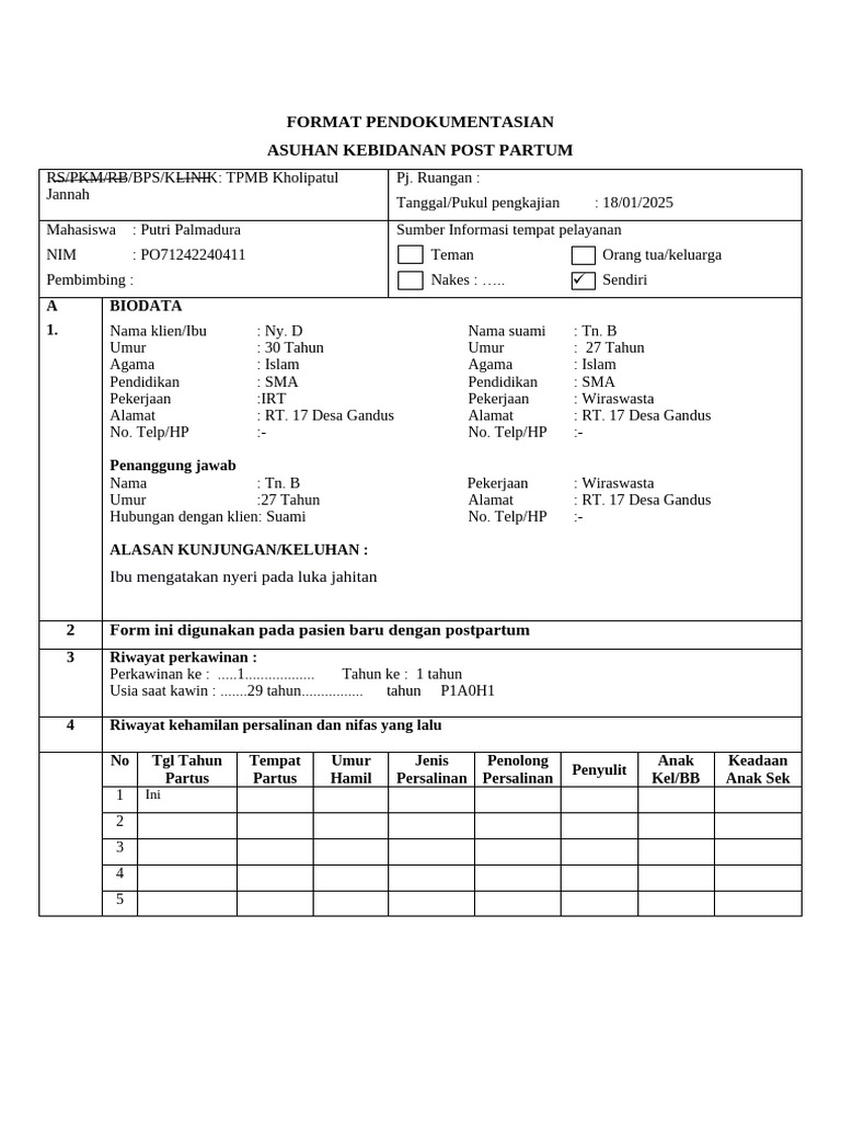 Format Askeb PNC | PDF