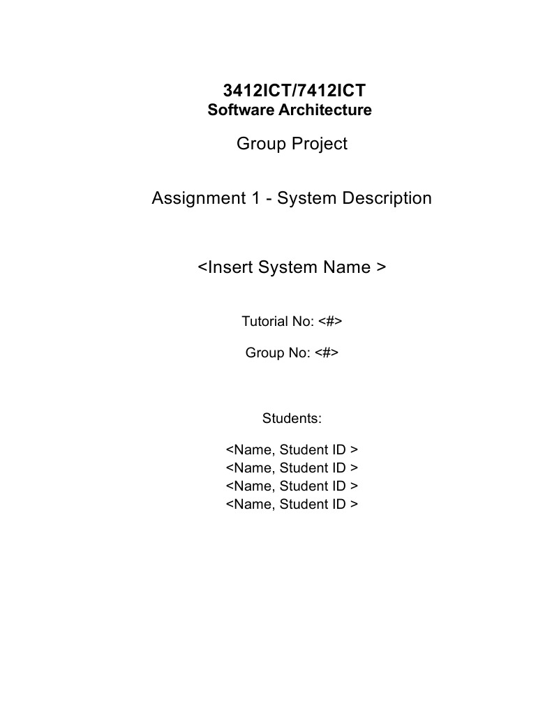 Group Assignment 1 Template | PDF | Software Architecture | System