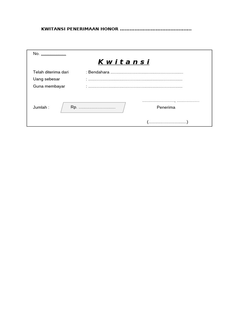 KWITANSI PENERIMAAN | PDF