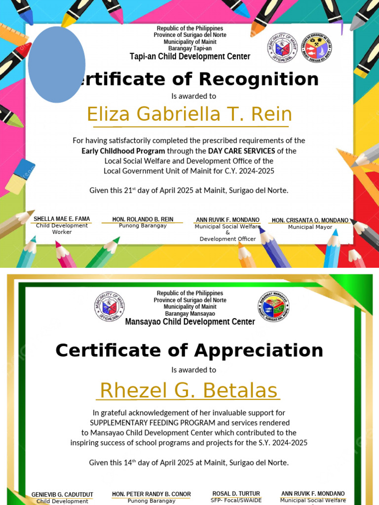 Certificate For Mass Recognition 2025 | PDF