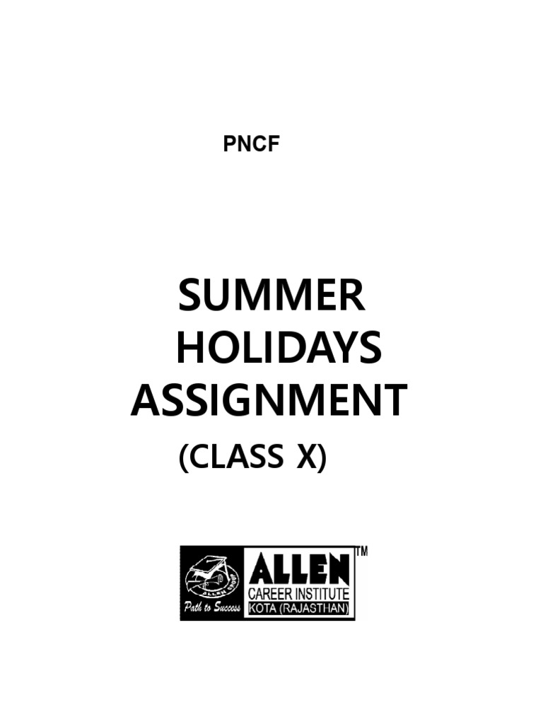 SC - Summer Holiday Assignment - Class-10 - Mental Ability | PDF | Mathematics | Arithmetic
