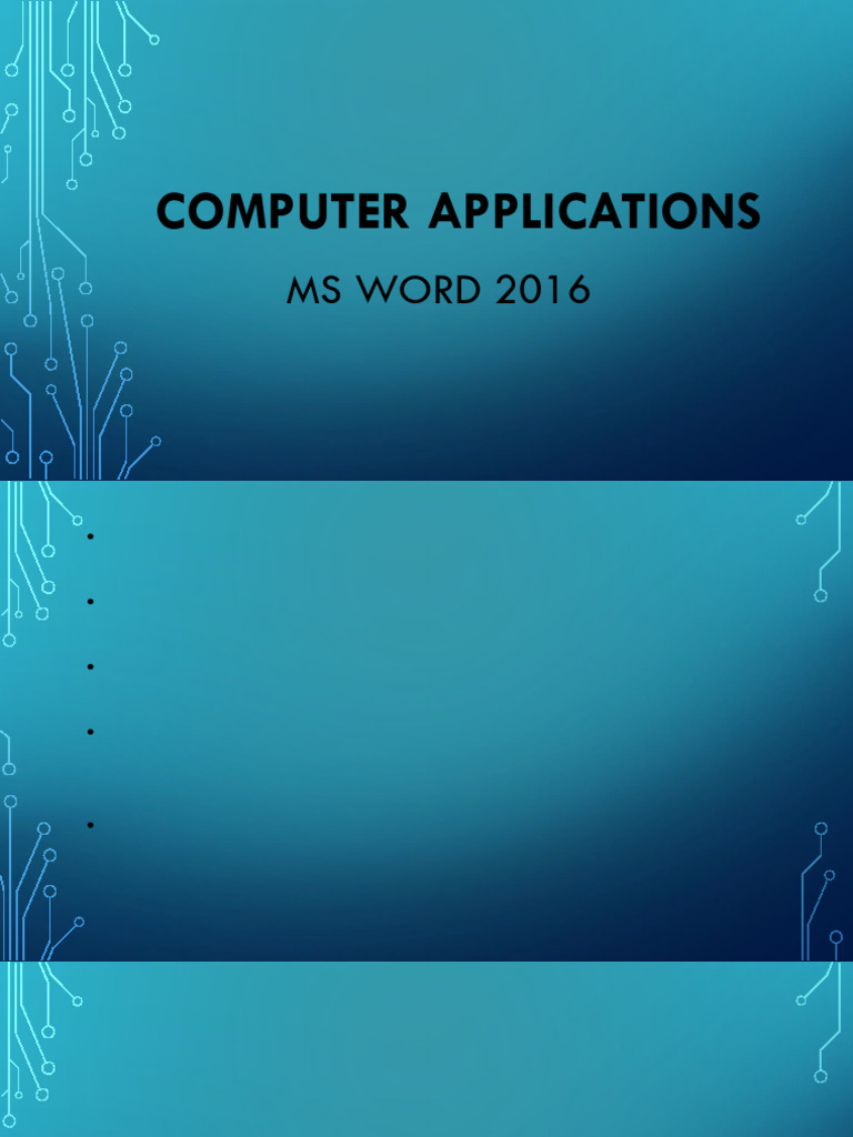 Computer Applications Word 2016 | PDF