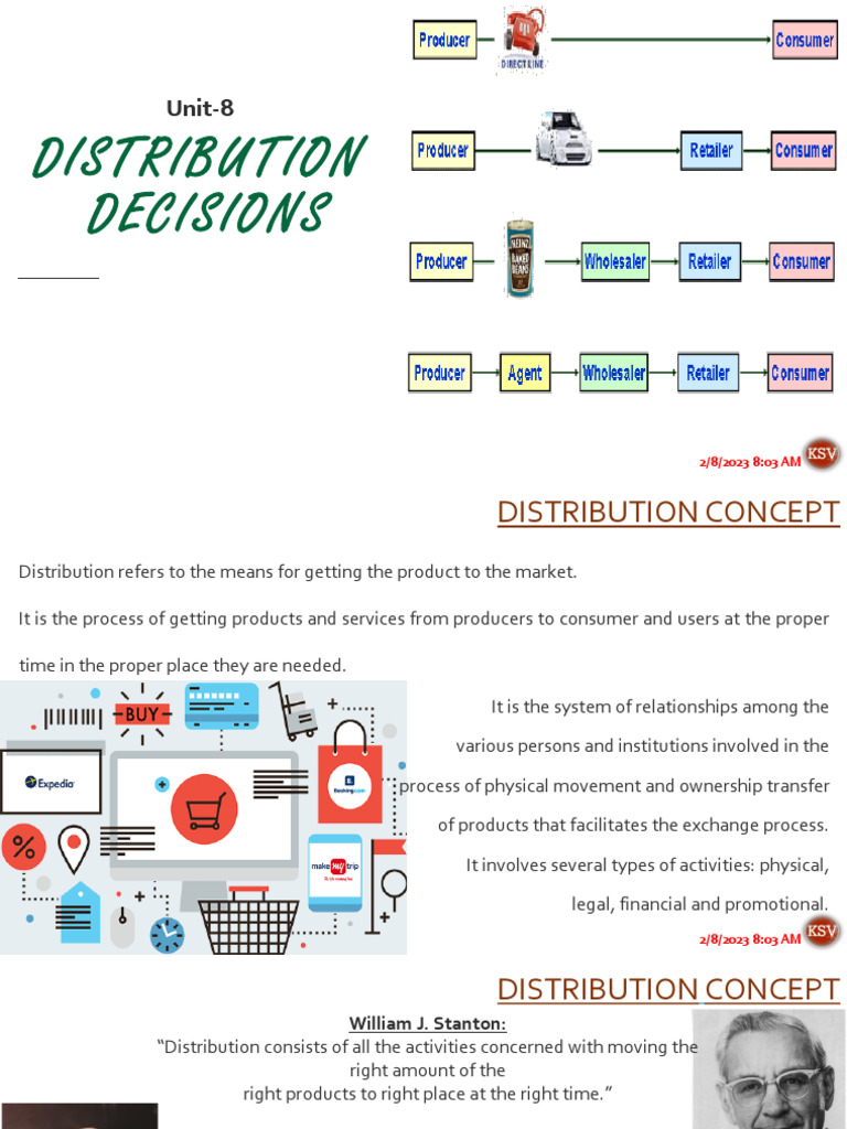 Unit 8 Distribution Decisions | PDF | Logistics | Warehouse