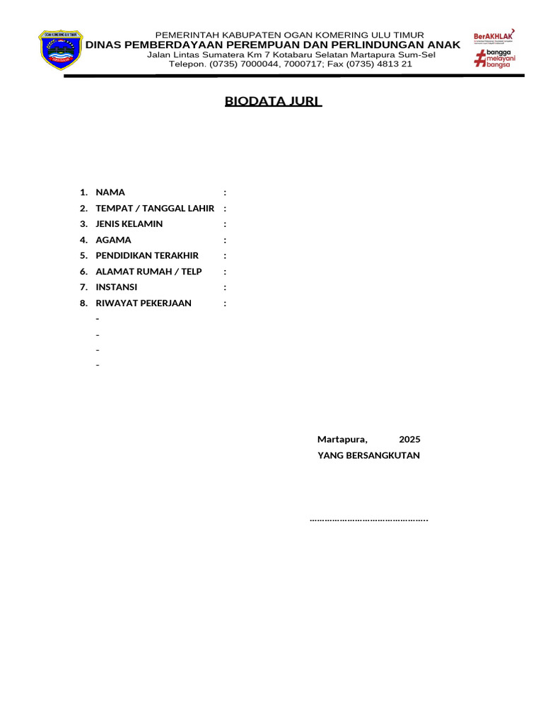 Biodata Juri | PDF