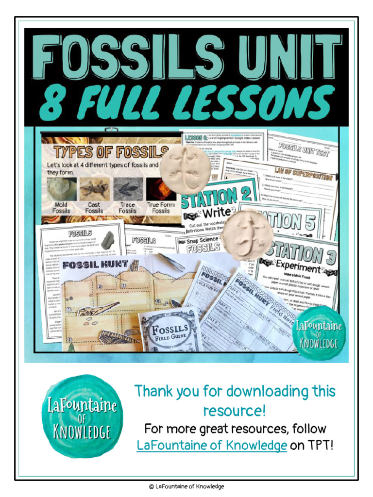 Fossils Unit Lesson Plans and Activities | PDF | Fossil | Paleontology