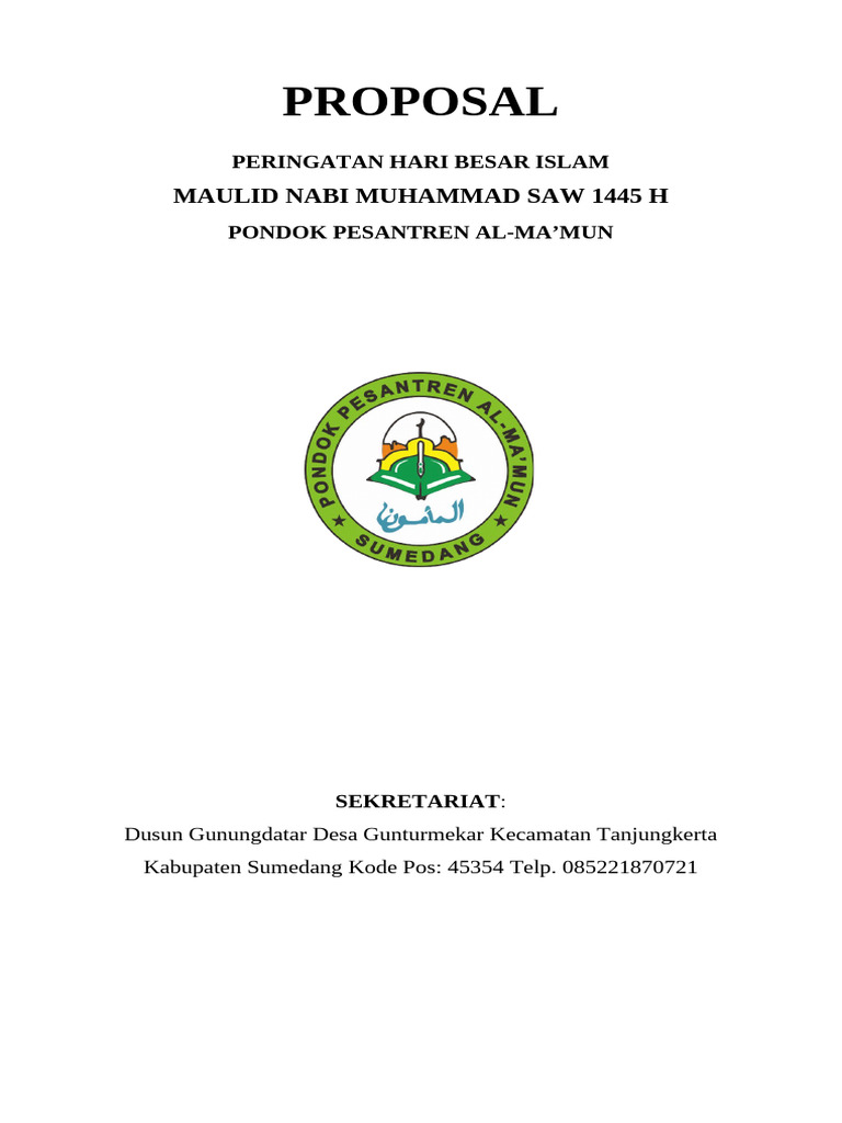 Proposal Muludan 1445 | PDF