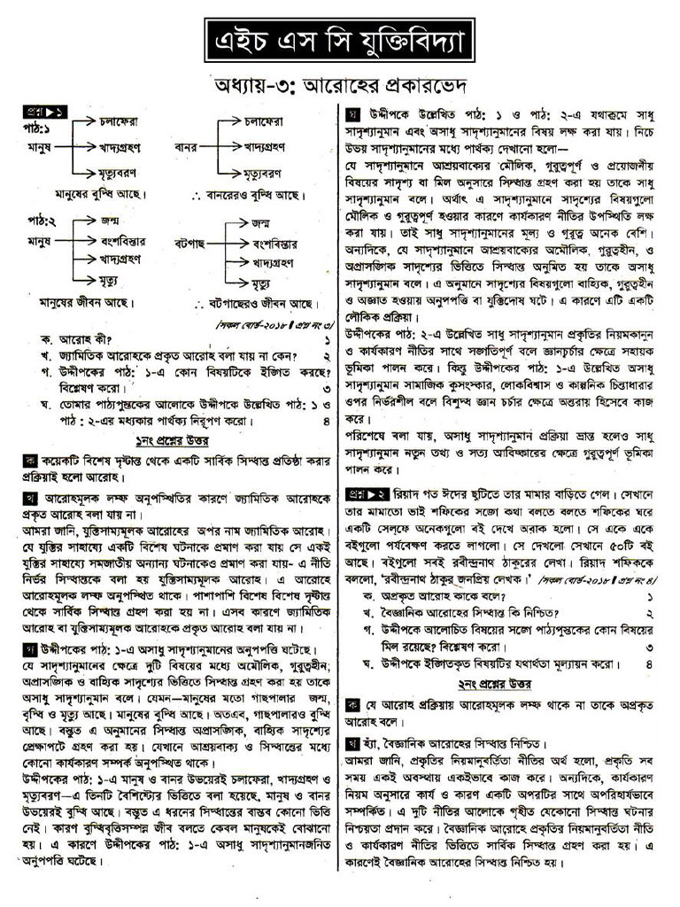 HSC Logic 2nd Paper 3rd Chapter Note | PDF