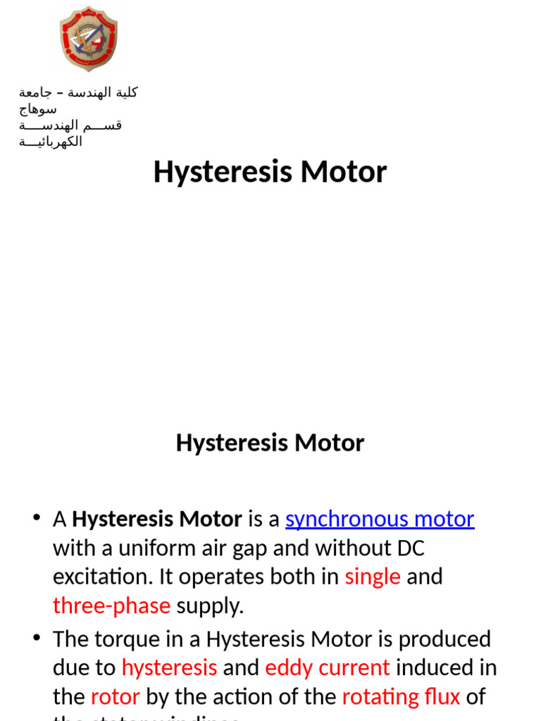 Chapter 5 Hystresis Motor | PDF | Electric Motor | Manufactured Goods