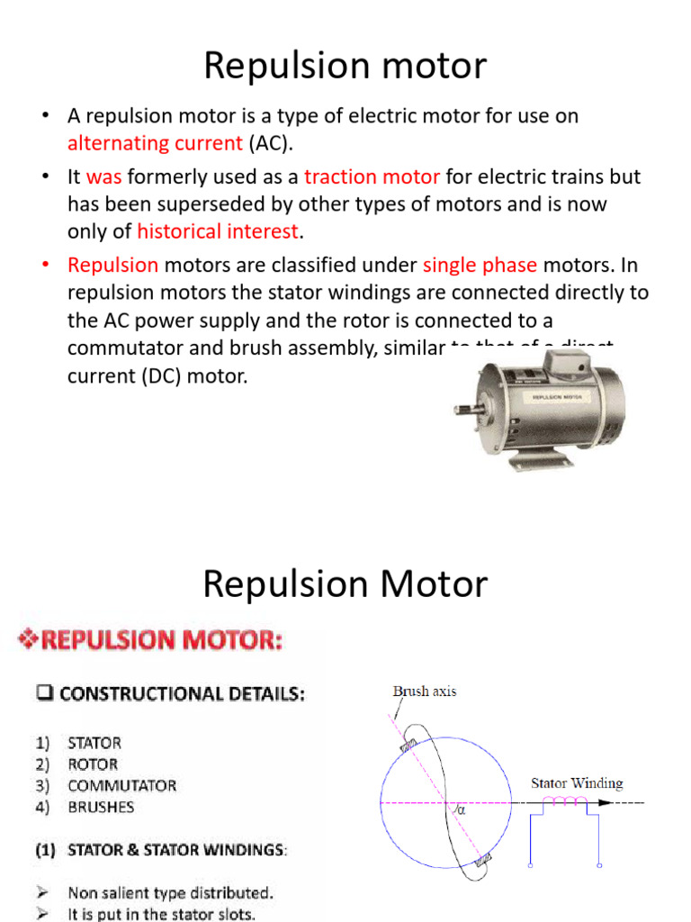 Overview of Repulsion Motors | PDF | Electric Motor | Electromagnetism
