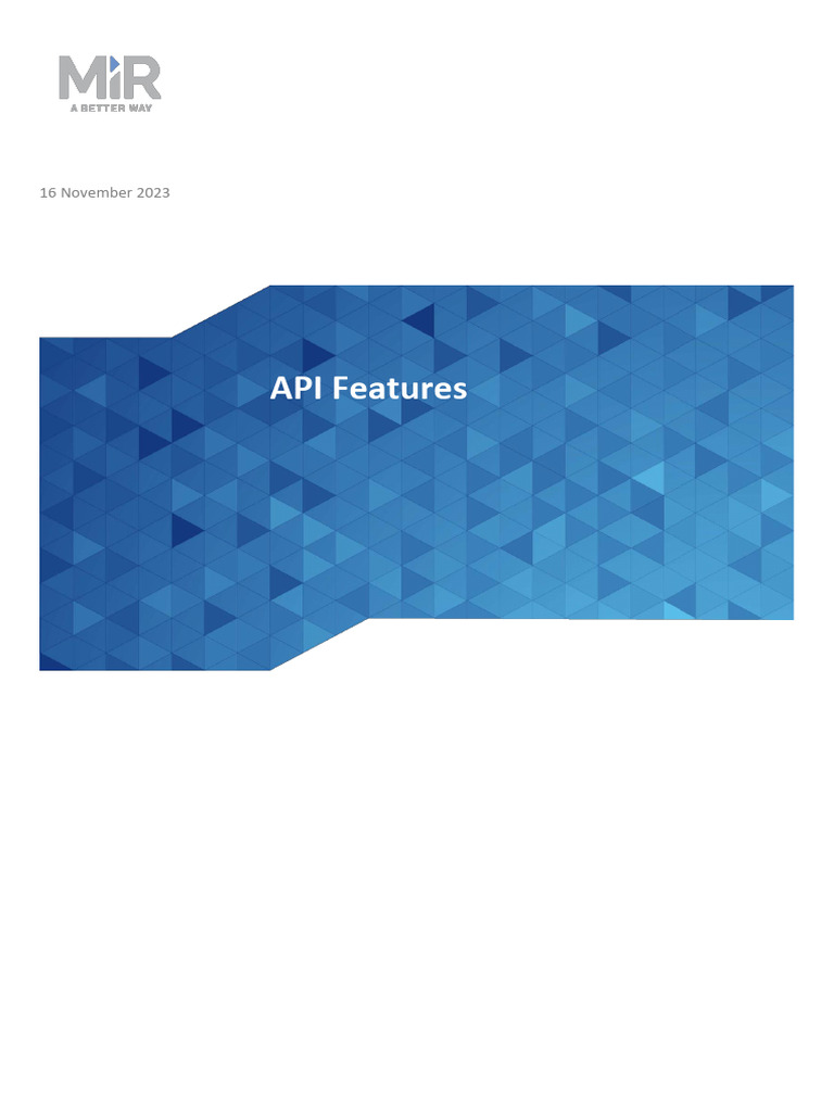 MiR API Features Rev02 - en | PDF | Data | Information Technology