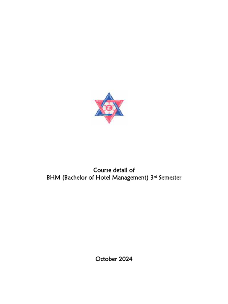 BHM 3rd Semester Syllabus 2024-3 | PDF | Marketing | Pricing