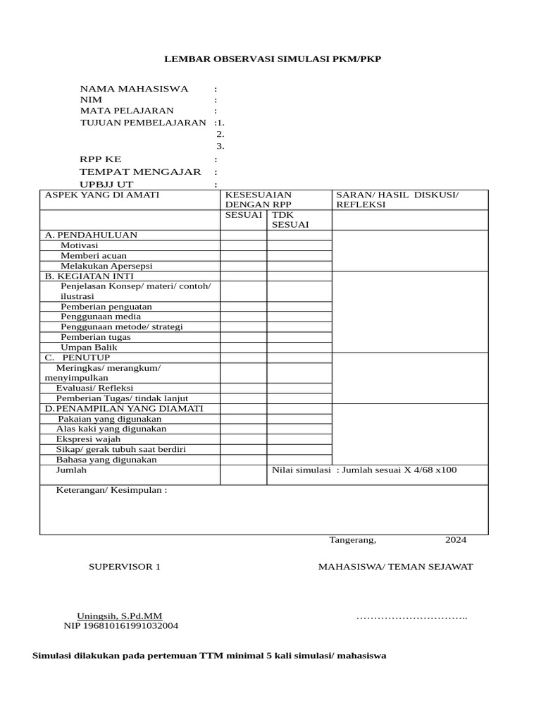 5. Lembar Simulasi Pkm | PDF