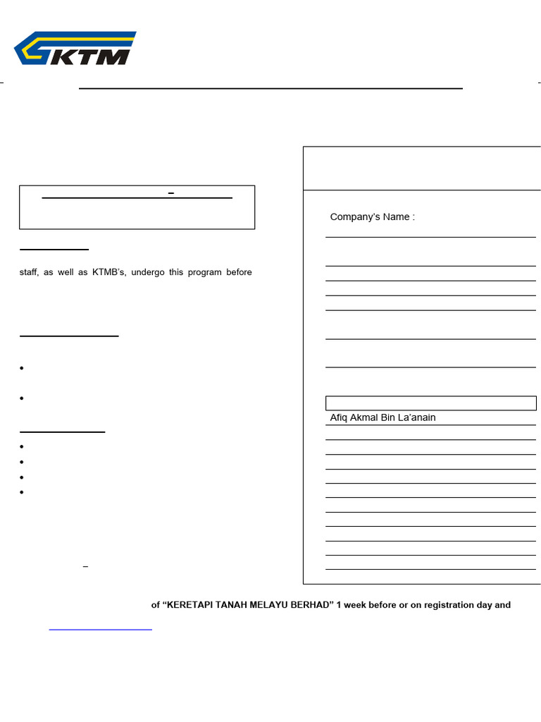 KTMB 038 Personal Track Safety Course | PDF | Transport Companies ...
