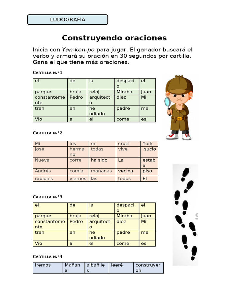 Juego de Construir Oraciones | PDF