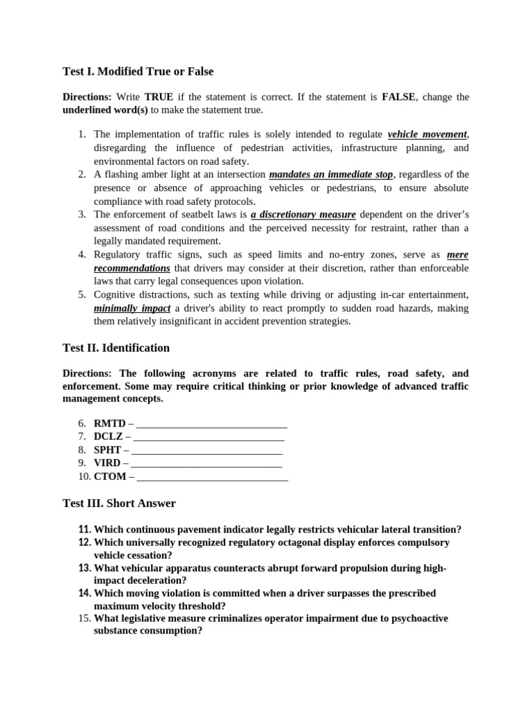 Group 3 Tesda Report Quiz | PDF | Traffic | Road Traffic Safety