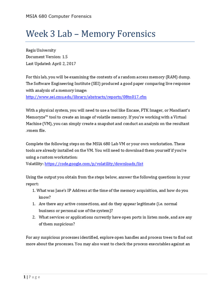 Week 3 Lab Investigation Manual | PDF | Virtual Machine | Computer Forensics