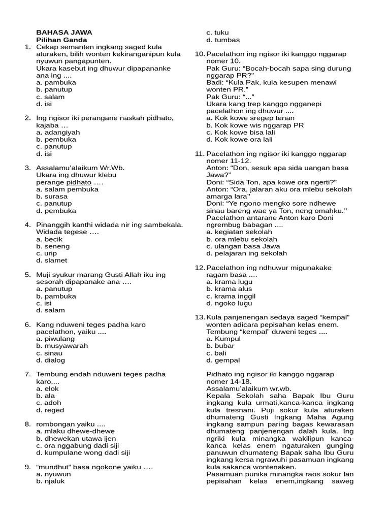 Bahasa Jawa | PDF