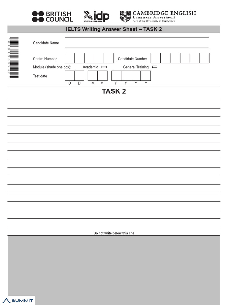 IELTS Writing Task 2 Answer Sheet | PDF