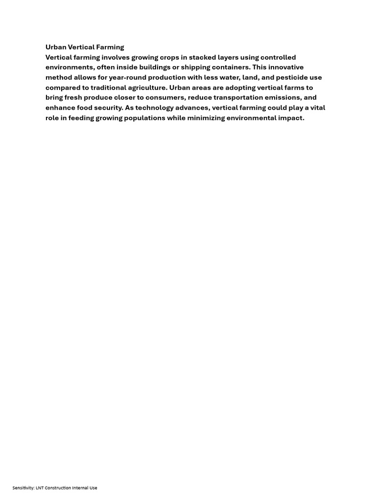 Urban Vertical Farming | PDF