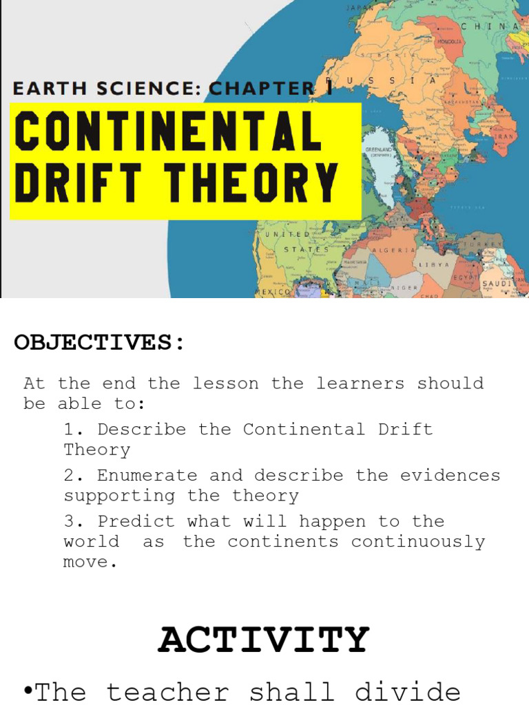 Continental Drift Theory Activities | PDF | Continent | Geology