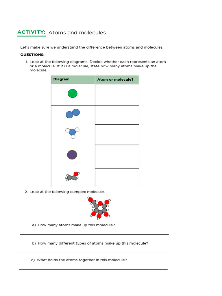 NS Term 2 Class Activity | PDF | Molecules | Chemical Compounds