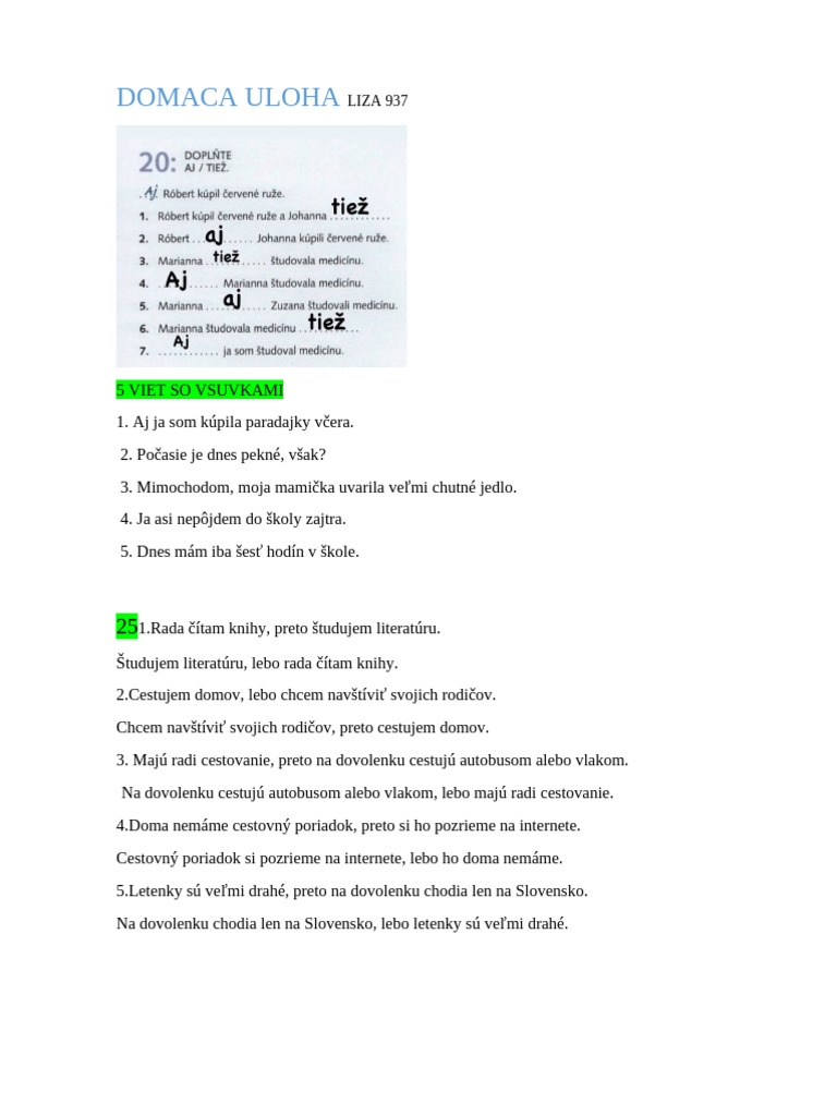 Domaca Uloha Liza 937 | PDF