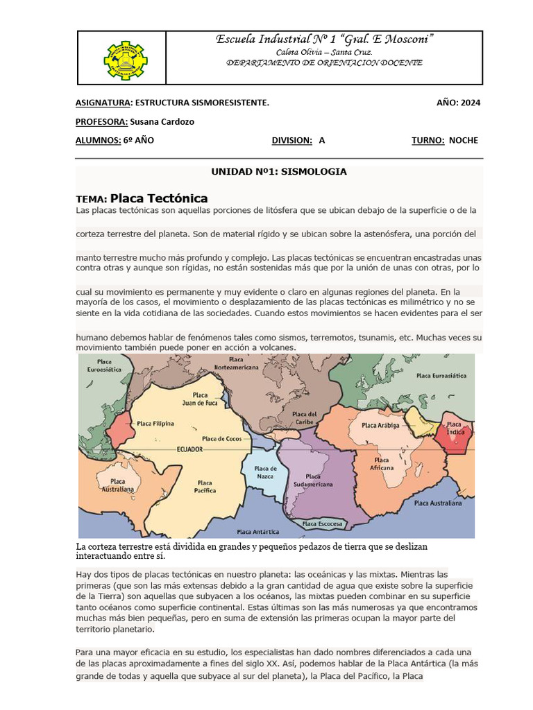 02 - Tema - Placa Tectónica | PDF | Placas tectónicas | Temblores