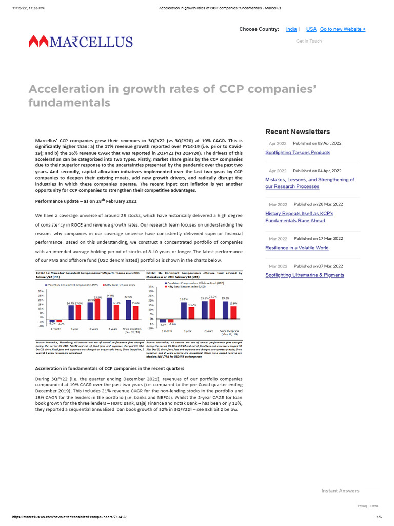 Acceleration in Growth Rates of CCP Companies' Fundamentals - Marcellus ...