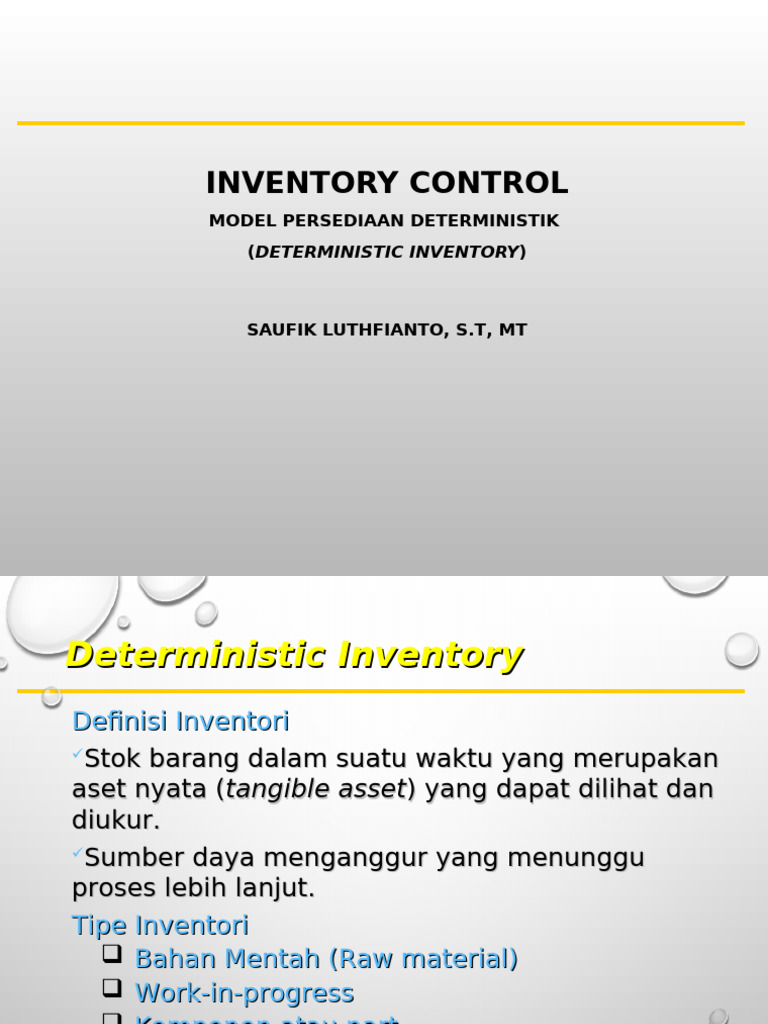 Model Persediaan Deterministik dan Biaya | PDF