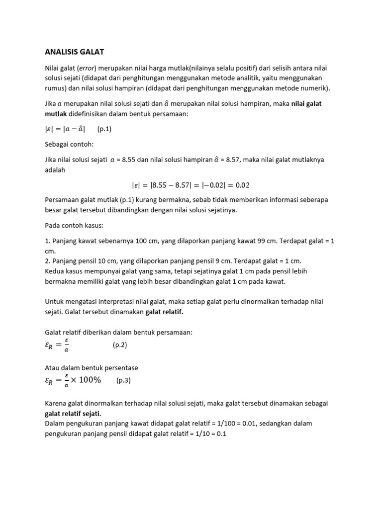 PDS-3 Analisis Galat | PDF