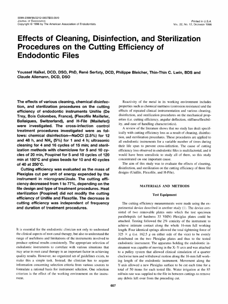 Effects of Cleaning Disinfection and Ste | PDF | Sterilization ...