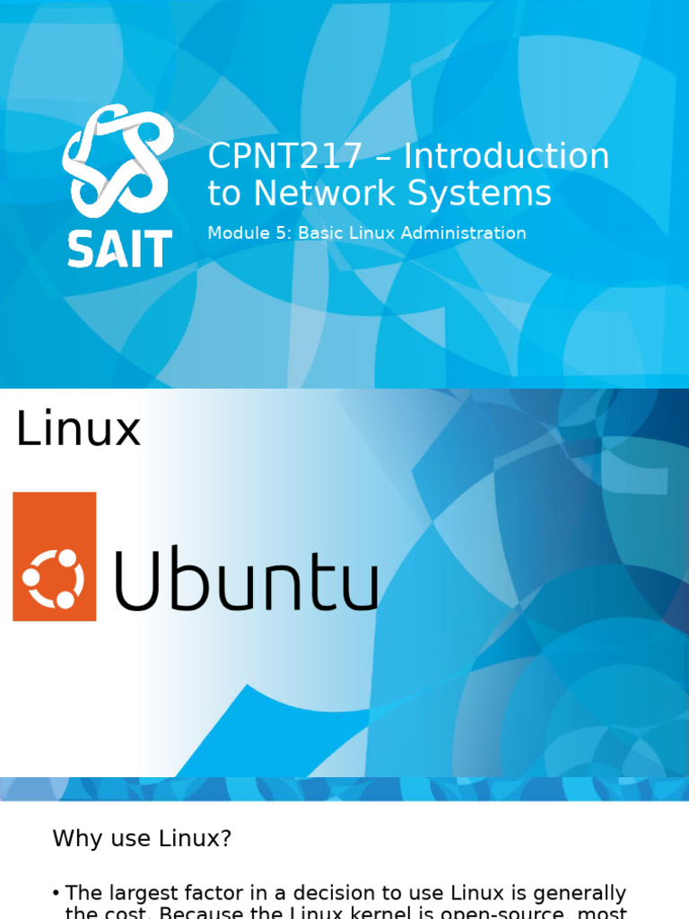 CPNT217 - 15. Basic Linux Administration | PDF | Linux | Shell (Computing)