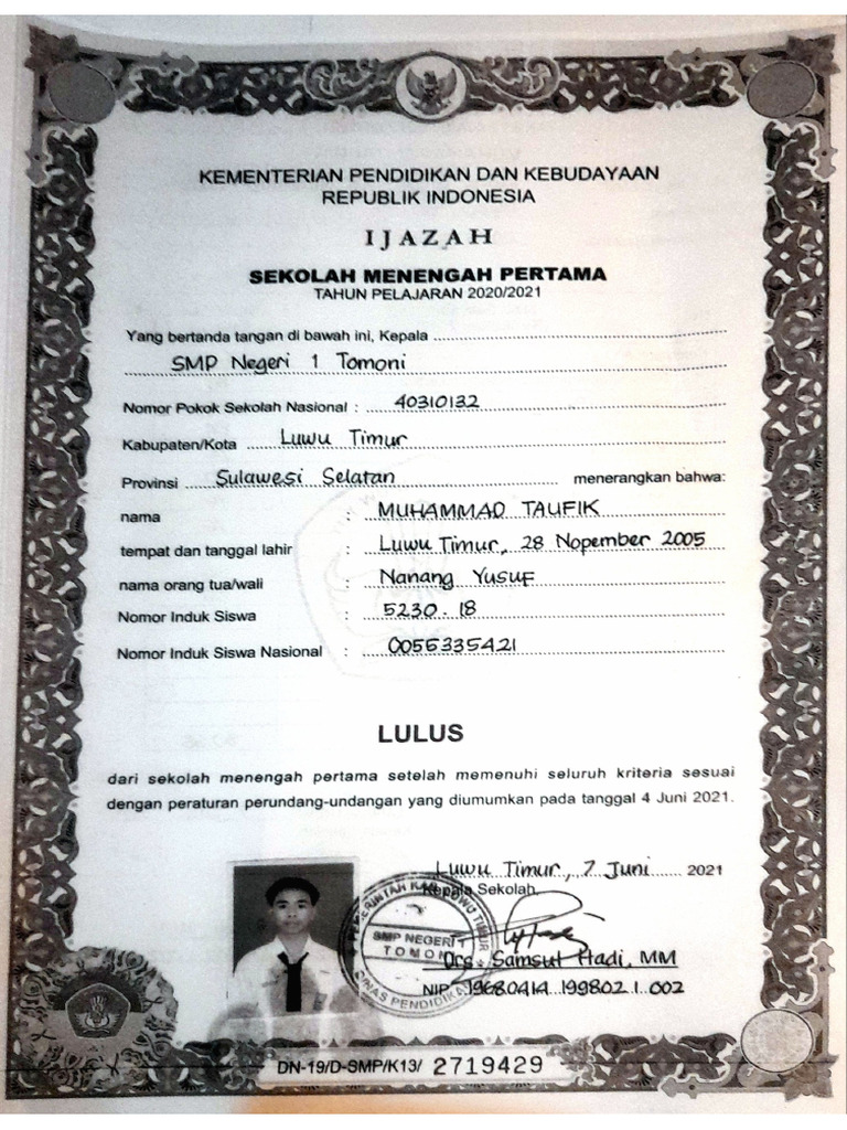 Ijasah Muhammad Taufik | PDF