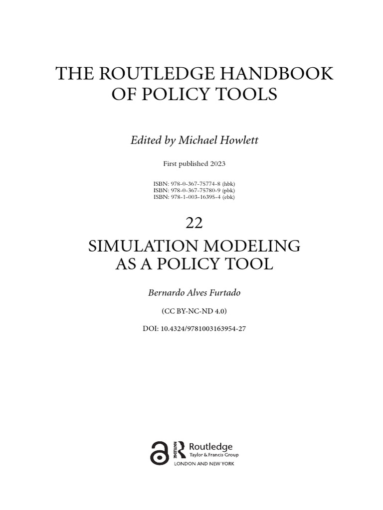 SIMULATION MODELING AS A POLICY TOOL Howlett Example | PDF | Agent ...