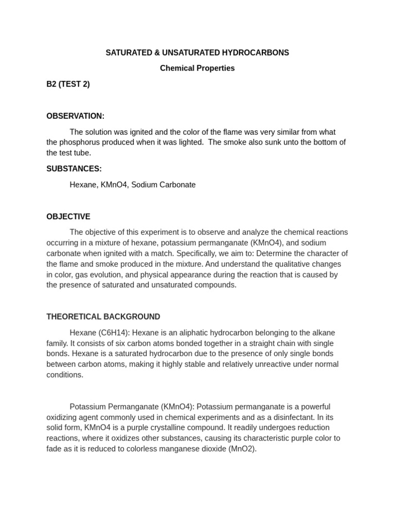 LAB REPORT | PDF | Chemical Elements | Atoms