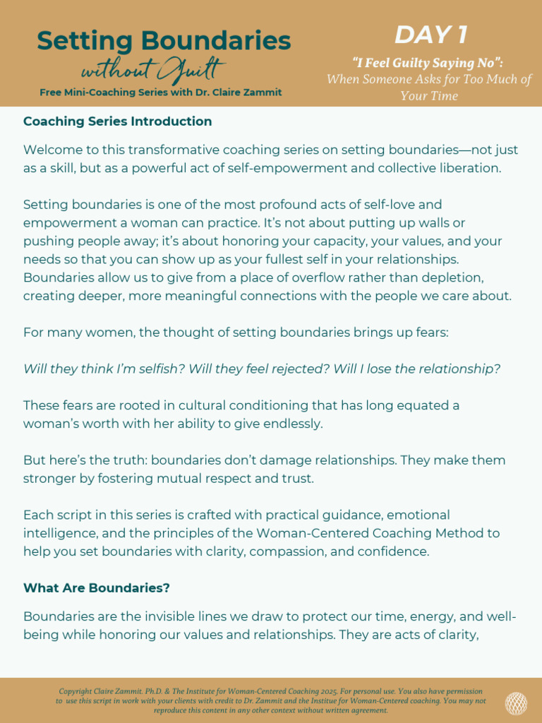 Empowering Women: Setting Boundaries | PDF | Guilt (Emotion) | Empowerment