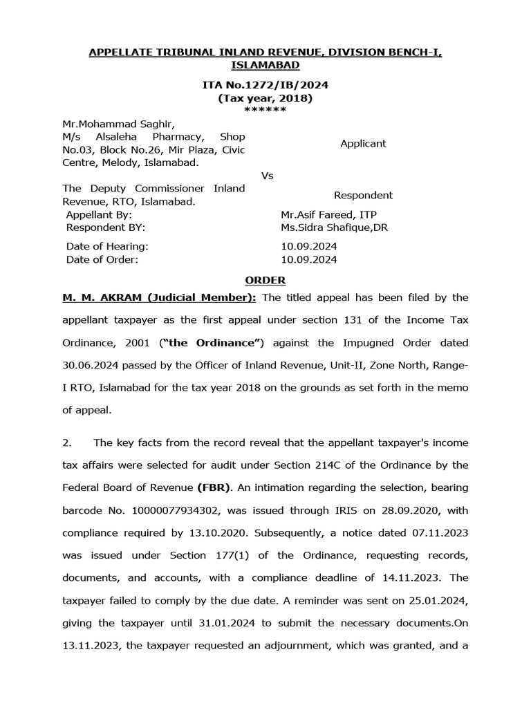 ITA No. 1272 - IB - 2024 | PDF | Supreme Court Of The United States ...
