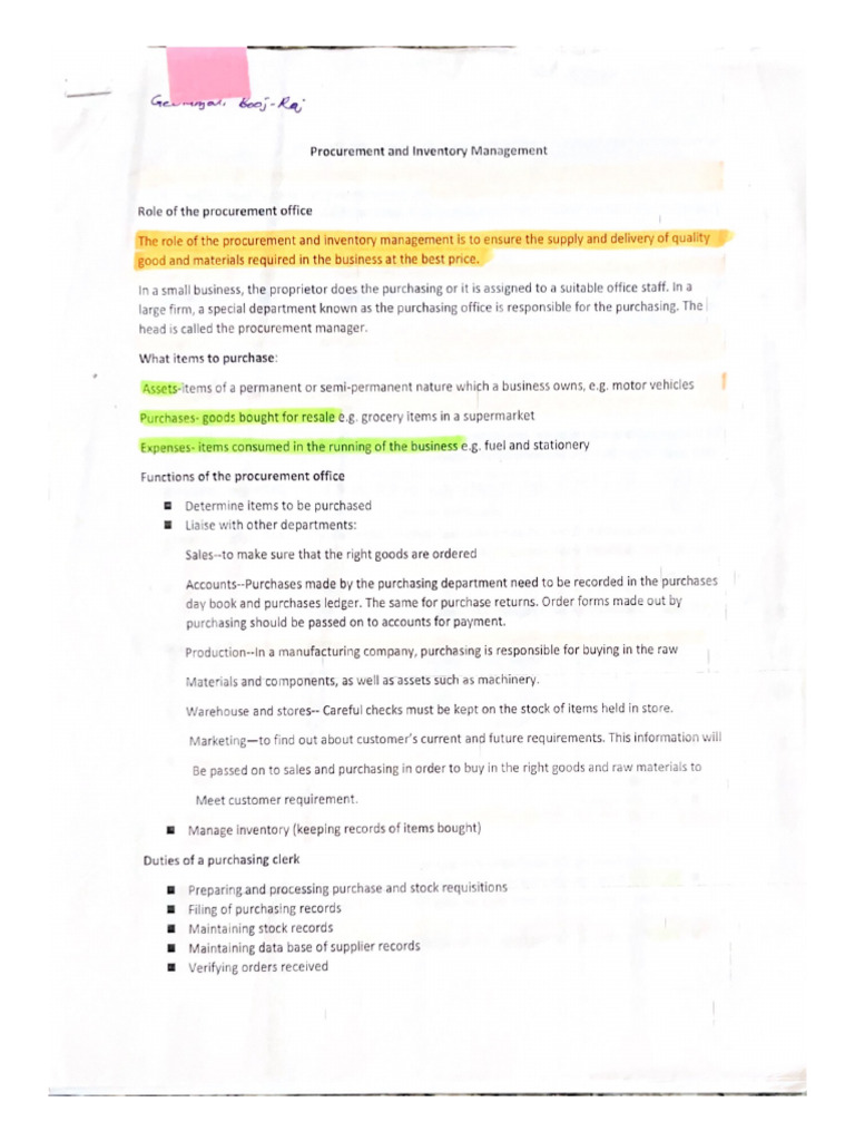 Procurement and Inventory Management 2 | PDF