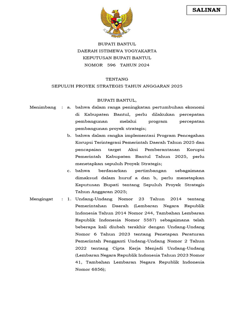 SK-10-Proyek-Strategis | PDF