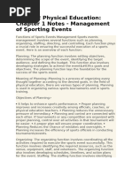 Class 12 Sports Event Management Notes | PDF | Tournament | Stairs