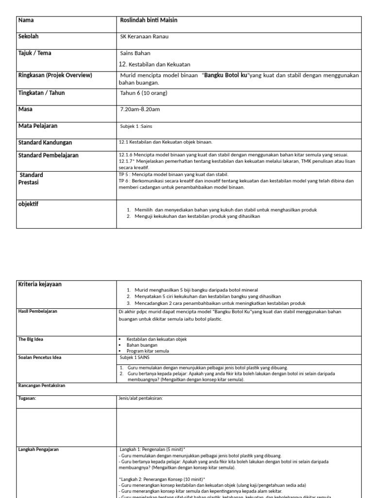 Pembelajaran Bertema Sains | PDF