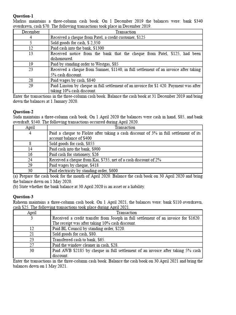 Cash Book | PDF | Overdraft | Cheque